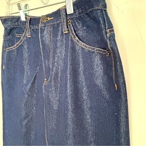 Bedo | Skirts | Bedo Blue Shinny Denim A Line Maxi Skirt Size S | Poshmark